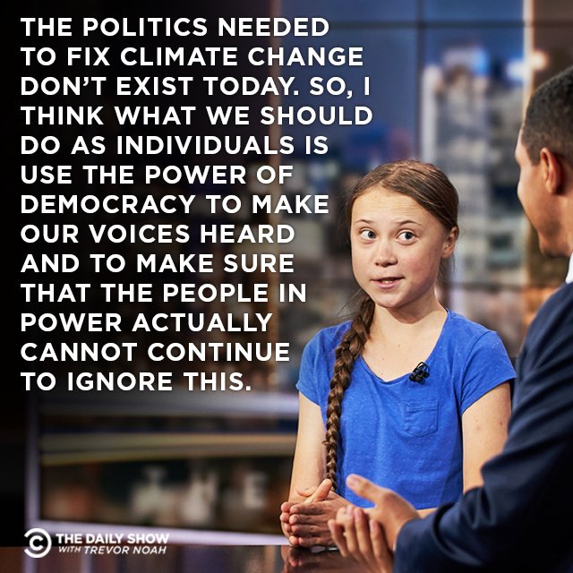 The Daily Show on Twitter: "Climate activist @GretaThunberg discusses ...