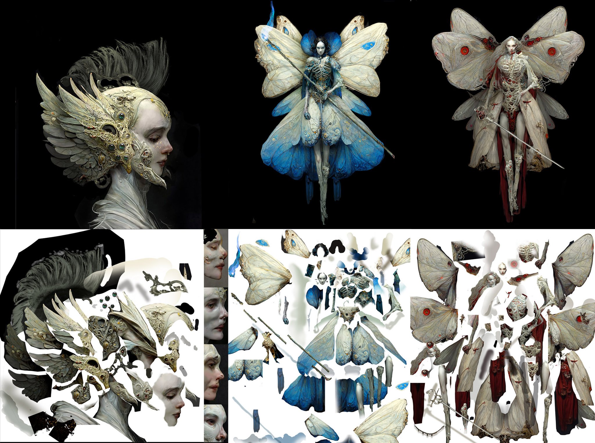 Nekro on Twitter: "This is how I work with the AI ( midjourney ) Is exactly the same as my usual ...