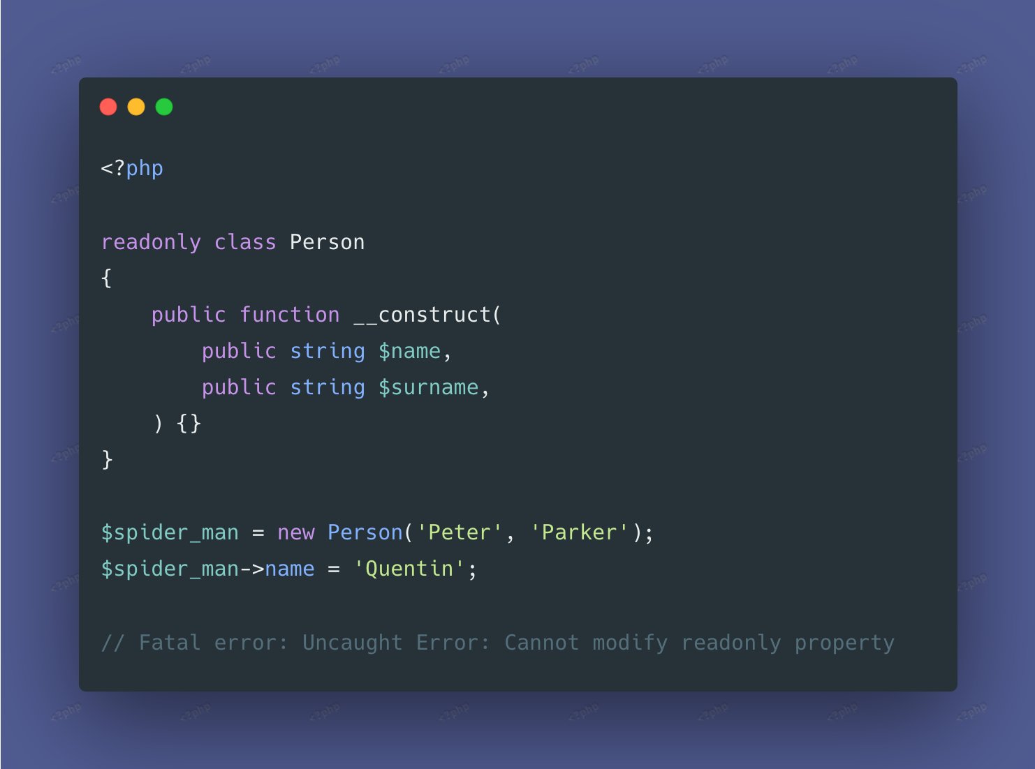 Daily Web Dev π On Twitter Php 82 Nov 24 Readonly Classes 100daysofcode Webdevelopment