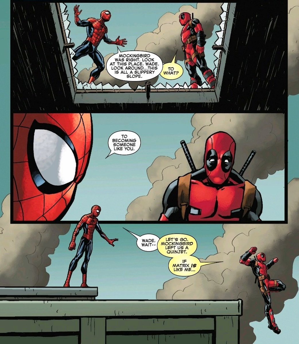 「followed by spidey angrily slotting it back in place before 」 t⎊usl ♥️の漫画