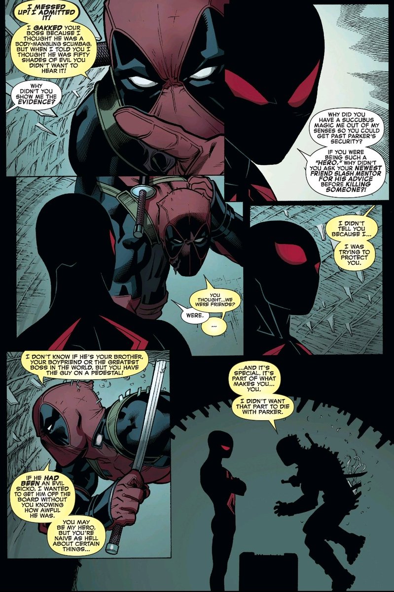 「followed by spidey angrily slotting it back in place before 」 t⎊usl ♥️の漫画