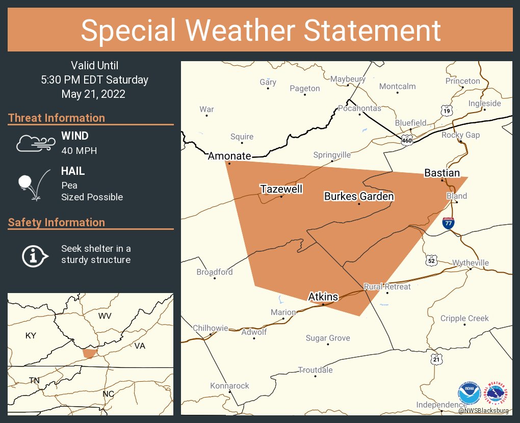 Nws Blacksburg On Twitter A Special Weather Statement Has Been Issued