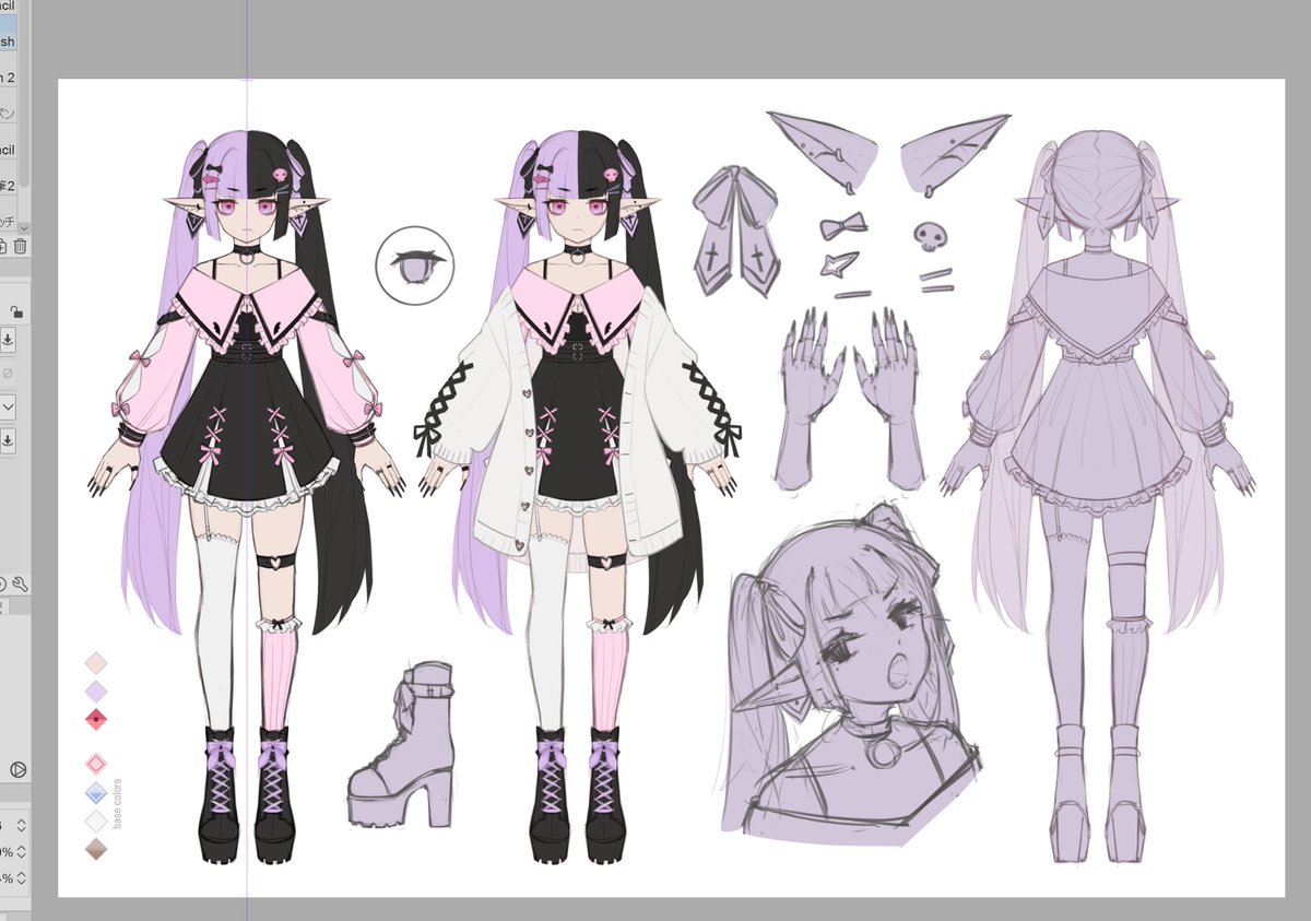 「working on chara sheets today humu humu https://t.co/4lWuMqV」julie🥖 の漫画