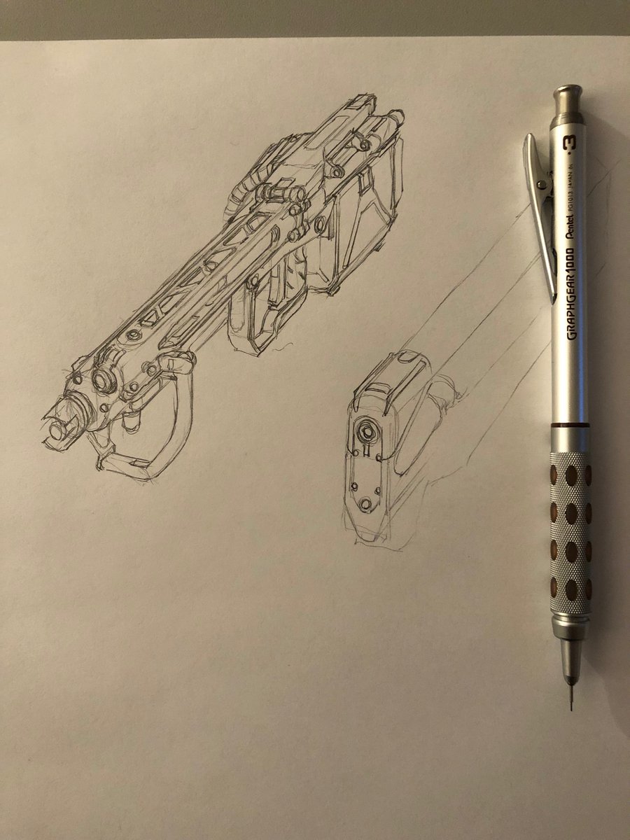 「Sketching some weird gun shapes 」|Mike Doscherの漫画