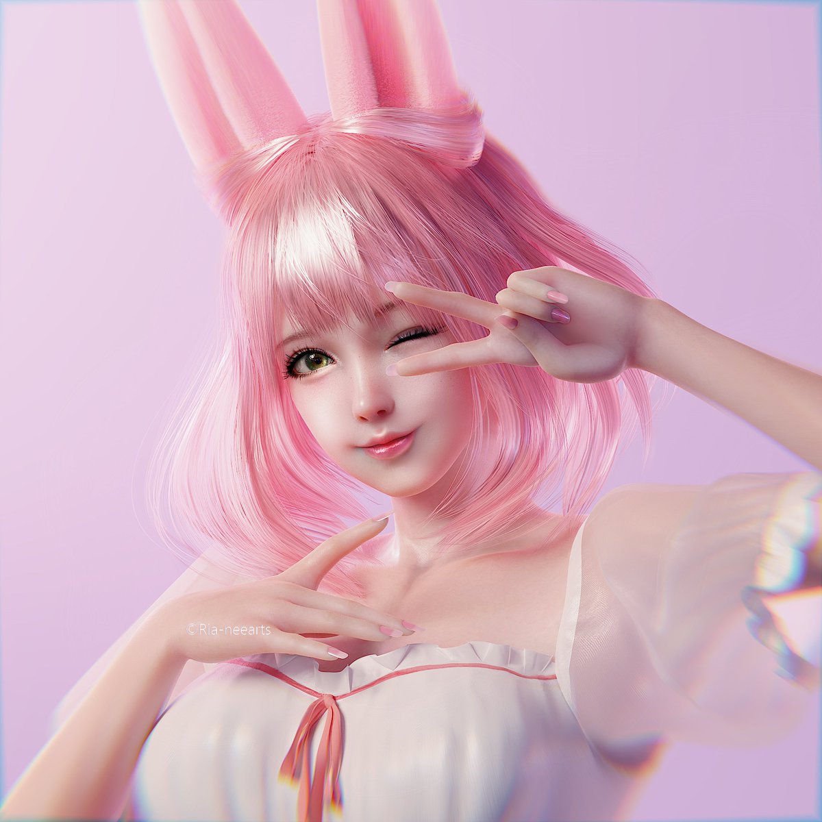 「New pfp 🐇 My pretty OC Nina💕 」|Ria 🐇のイラスト
