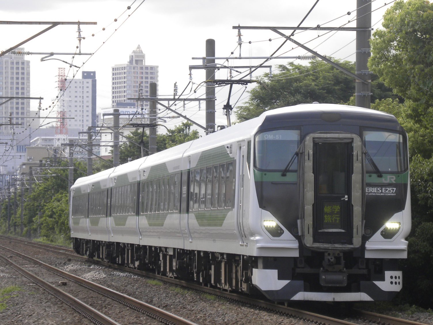 よこさが on Twitter: "横浜線日光集約臨E257系5500番台OM-51編成橋本〜相模原間向陽踏切にて遅れの影響ですごい低速で通過しました。 https://t.co ...