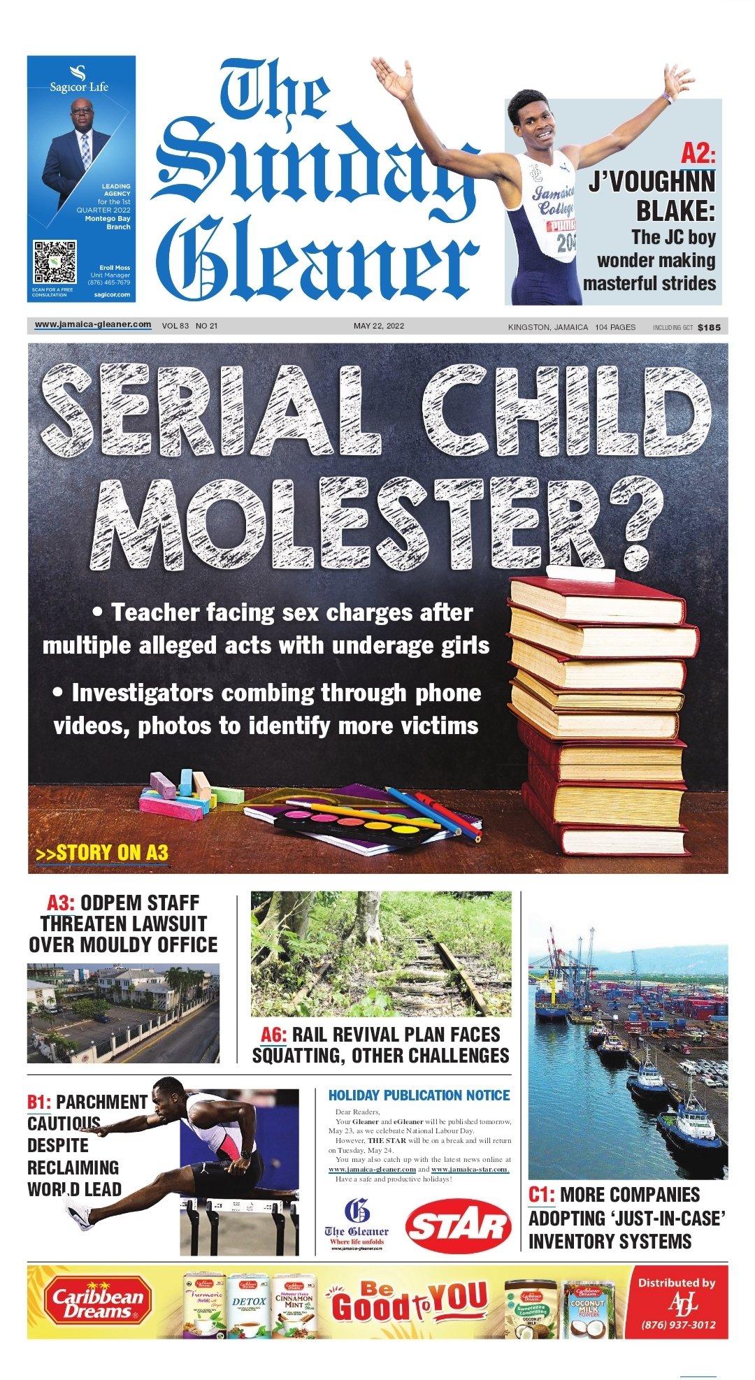 Jamaica Gleaner on Twitter: "Sunday's front page of The Gleaner. Pick up a copy or read online ...