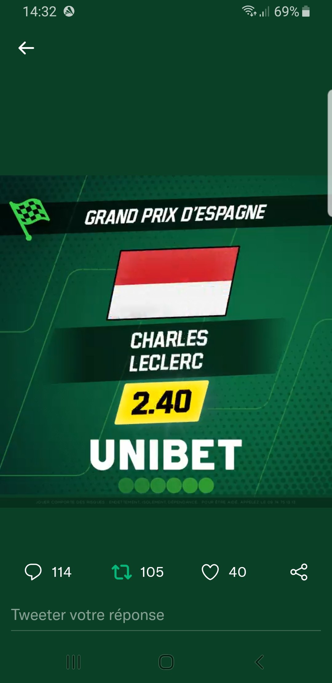 Unibet France 🔞 on Twitter: "🇪🇸 Le vainqueur du Grand Prix d'Espagne sera : _____ 🏎️ 🍀 RT ...