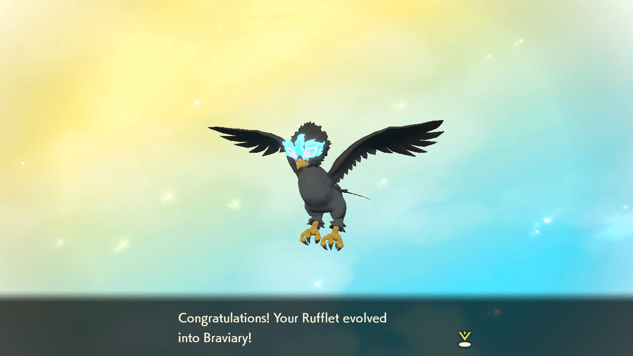 Shiny Braviary Evolving Shiny Rufflet Into Shiny Hisuian Braviary In