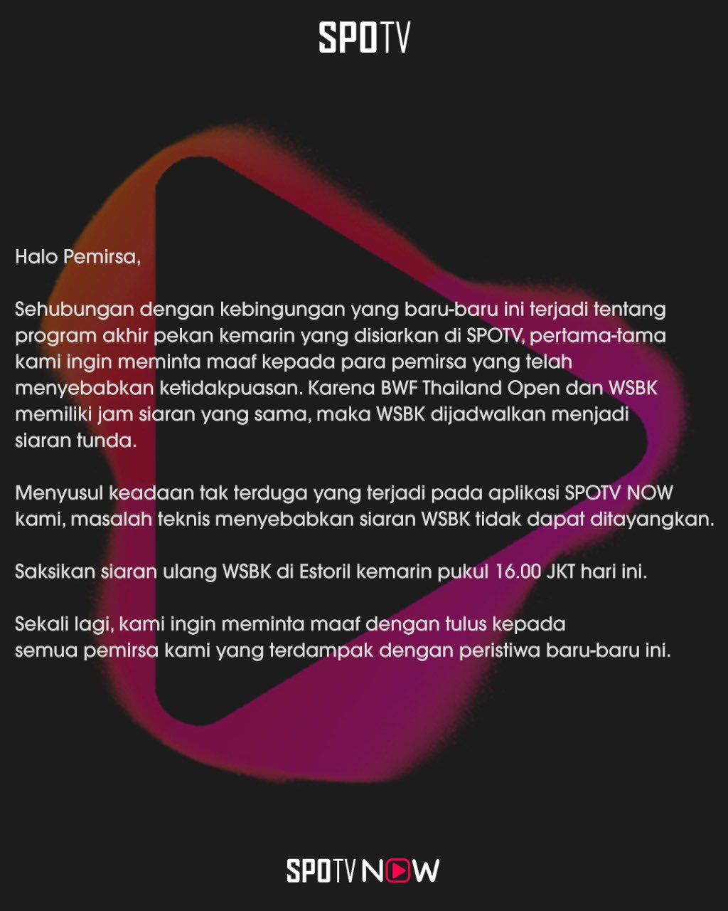 SPOTV Indonesia on Twitter: "⚠️ Informasi terkait masalah pada penonton SPOTV dan pengguna ...
