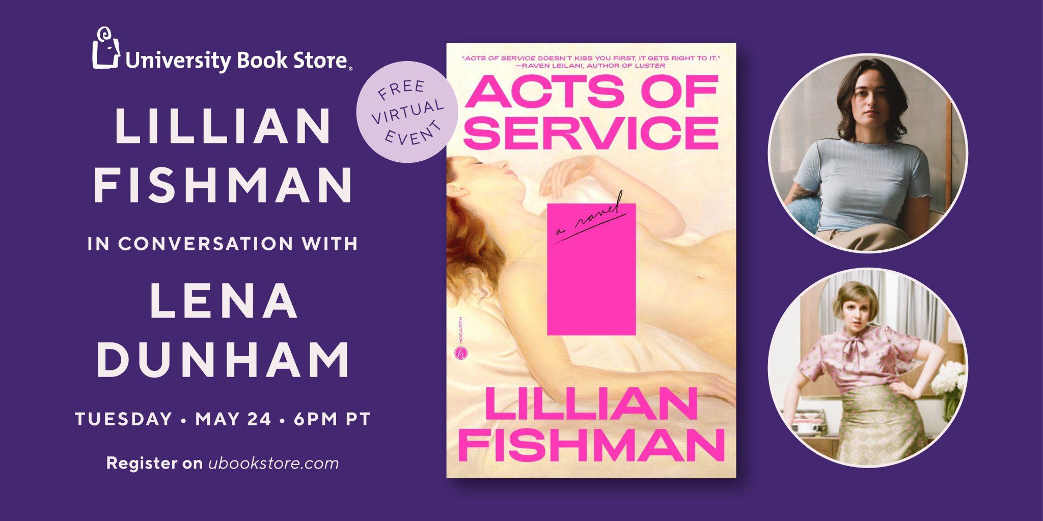 Lena Dunham on Twitter: "Join me and Lillian Fishman tomorrow, for a conversation about her new ...