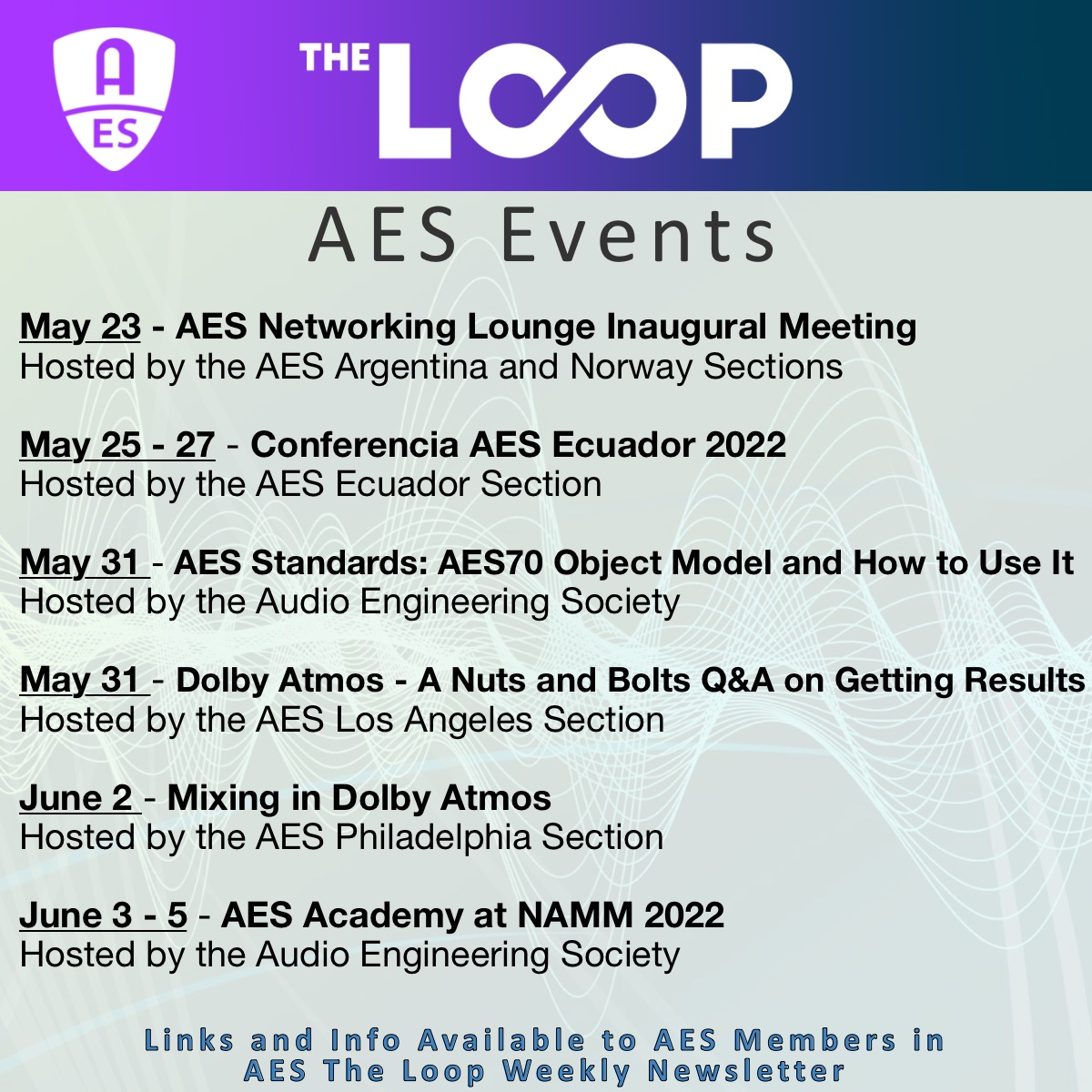 Audio Engineering Society on Twitter: "Coming Up in AES Events - Join Us! https://t.co ...