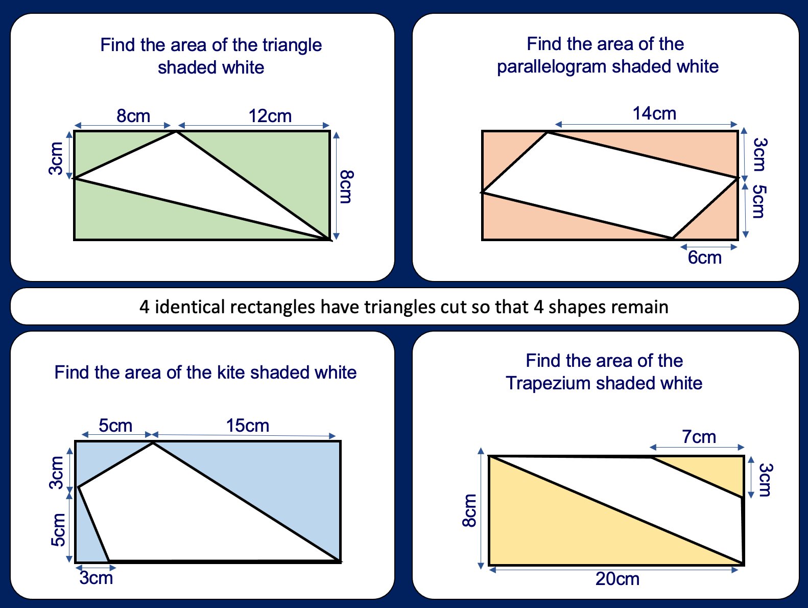 Trapazoid Shape Cut Out White