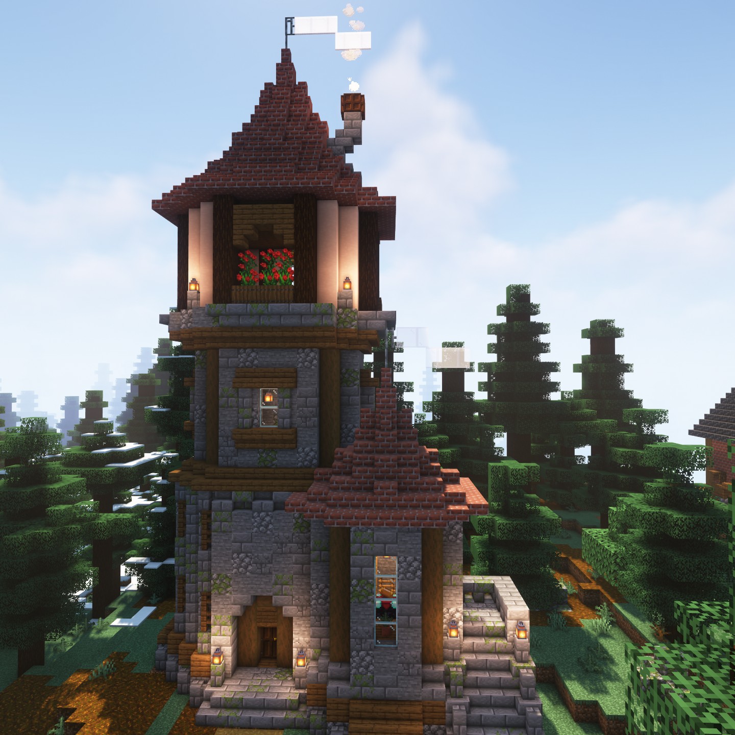 Minecraft Wizard Tower Roof