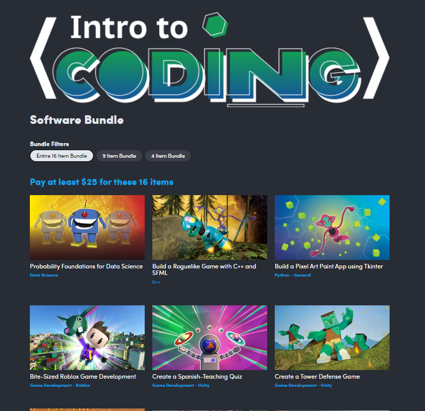 Wario64 on Twitter: "Humble Software Bundle: Intro to Coding https://t.co/JwfkCPJWI1 #ad https ...