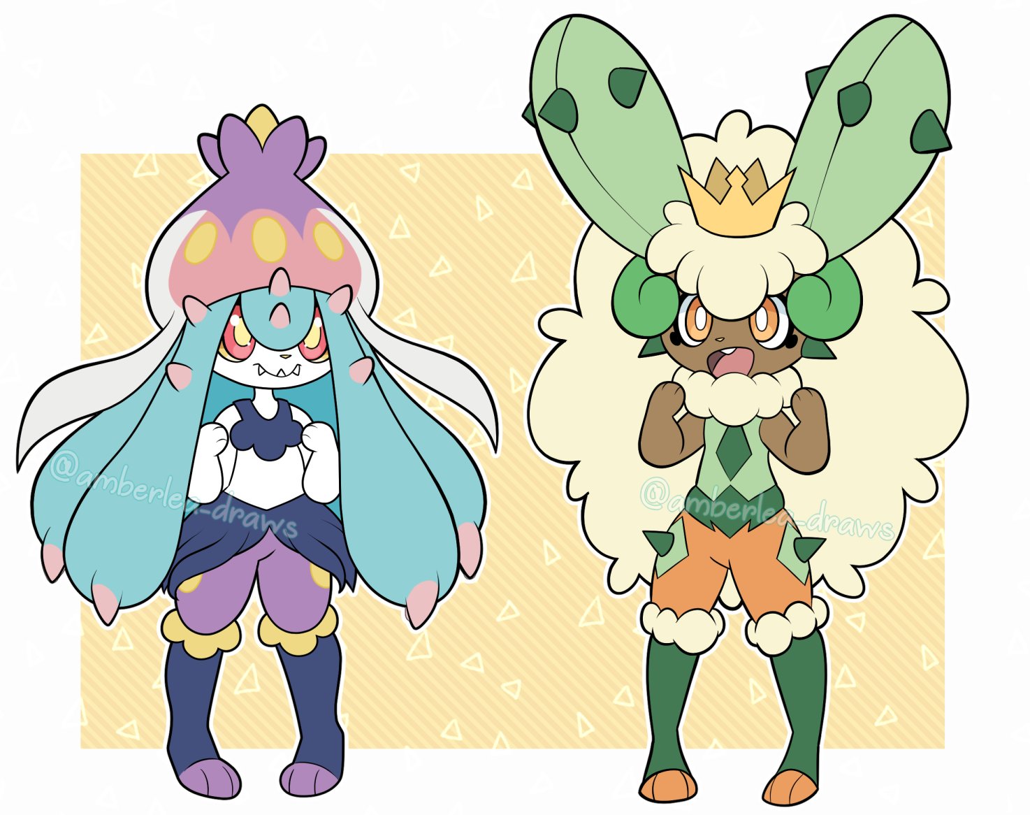 Amberlea Comms Open on Twitter: "More Cinderace fusion adopts! A very excited duo!🐰 Inkay ...