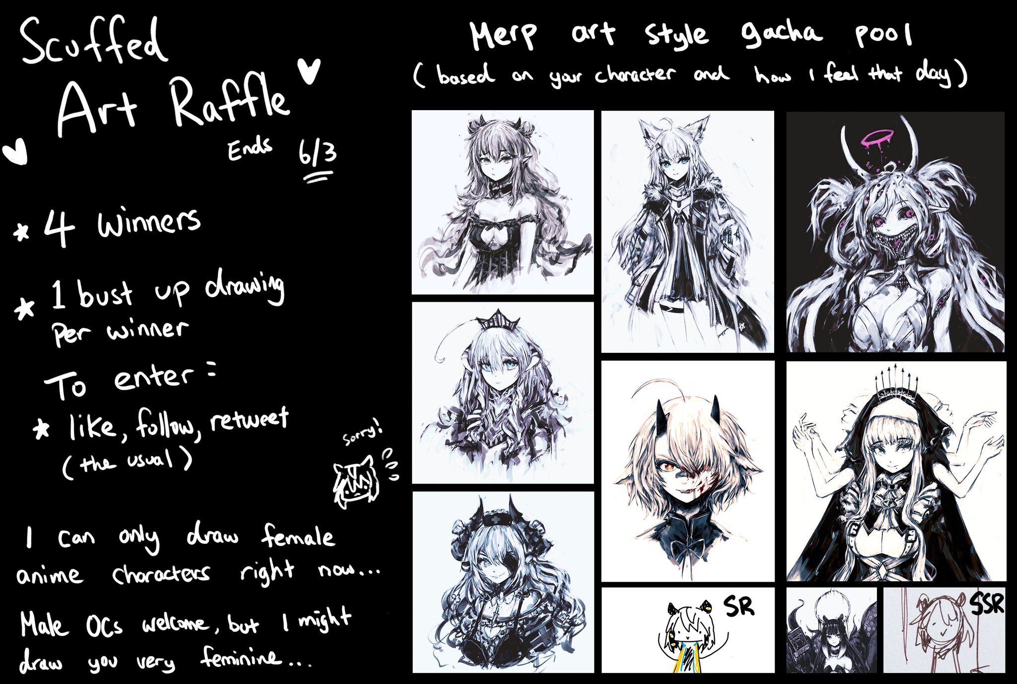 Merpperoni 🐙👁️ Vtuber(?) ART RAFFLE on Twitter: "I originally wanted to wait till 2k followers ...