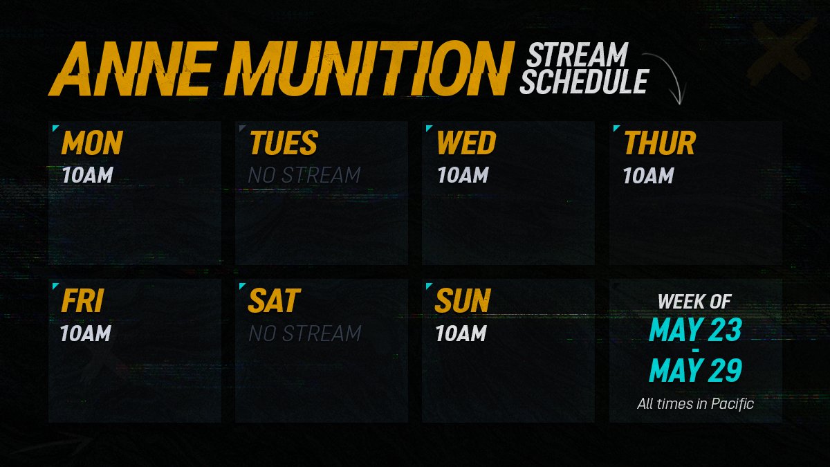 Anne Munition on Twitter: "SCHEDULE // May 23 - 29 wow this year is really zooming huh 🥲 https ...