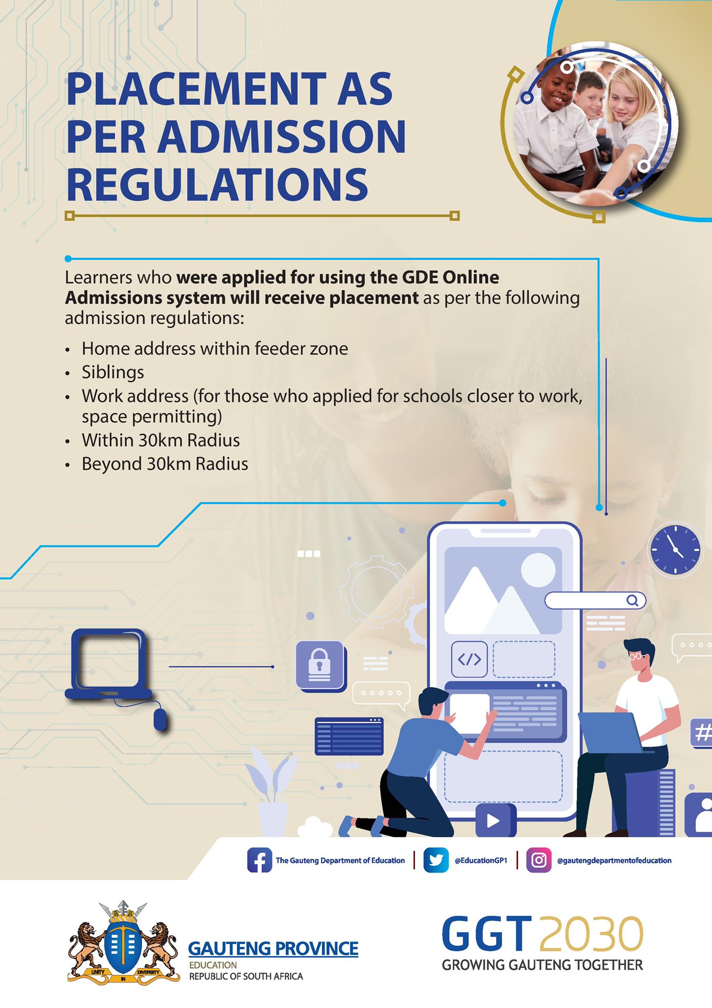 Gauteng Department of Education على تويتر: "Learners going to Grade 1 or Grade 8 in 2023, and ...