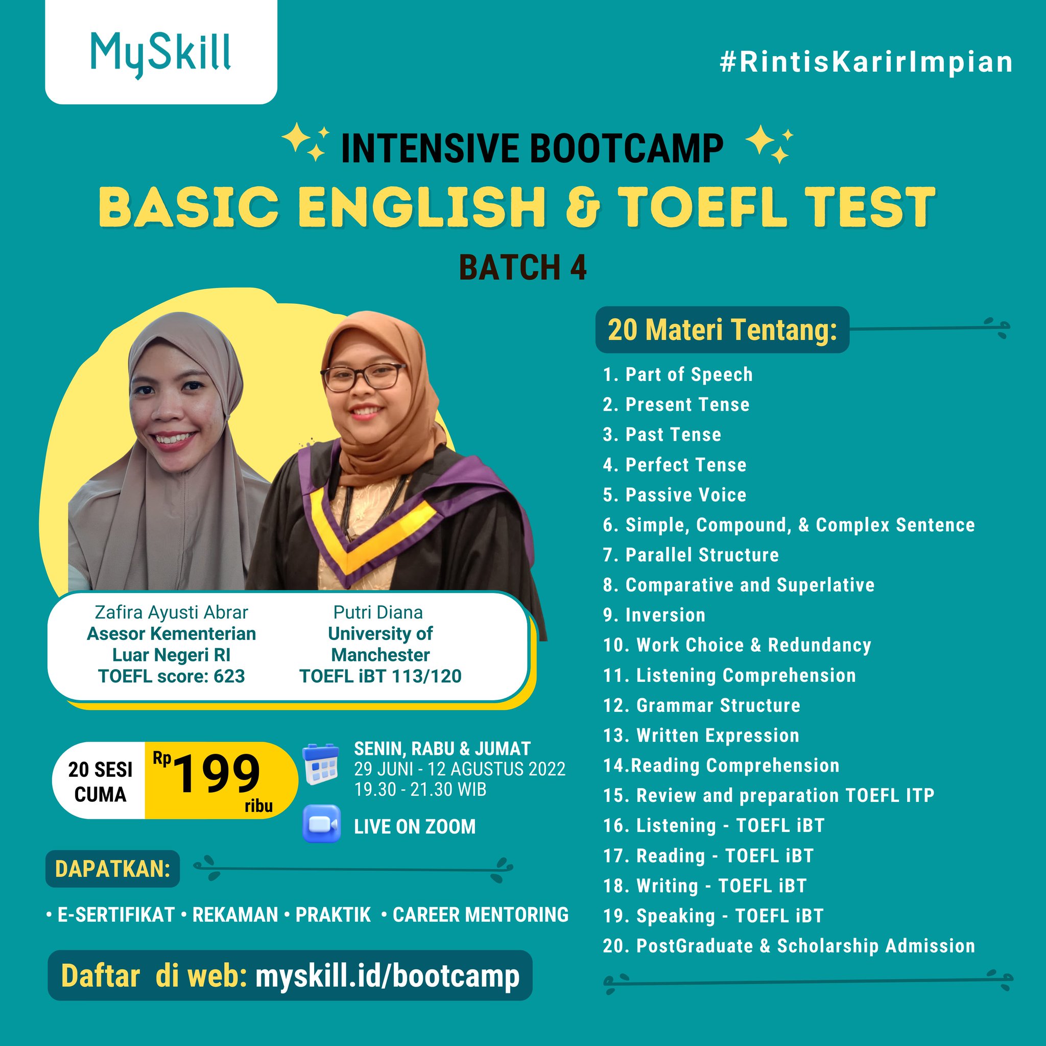 MySkill - Si Paling Belajar 💎 on Twitter: "🌟 Intensive Bootcamp : Basic English & Toefl Batch 4 ...