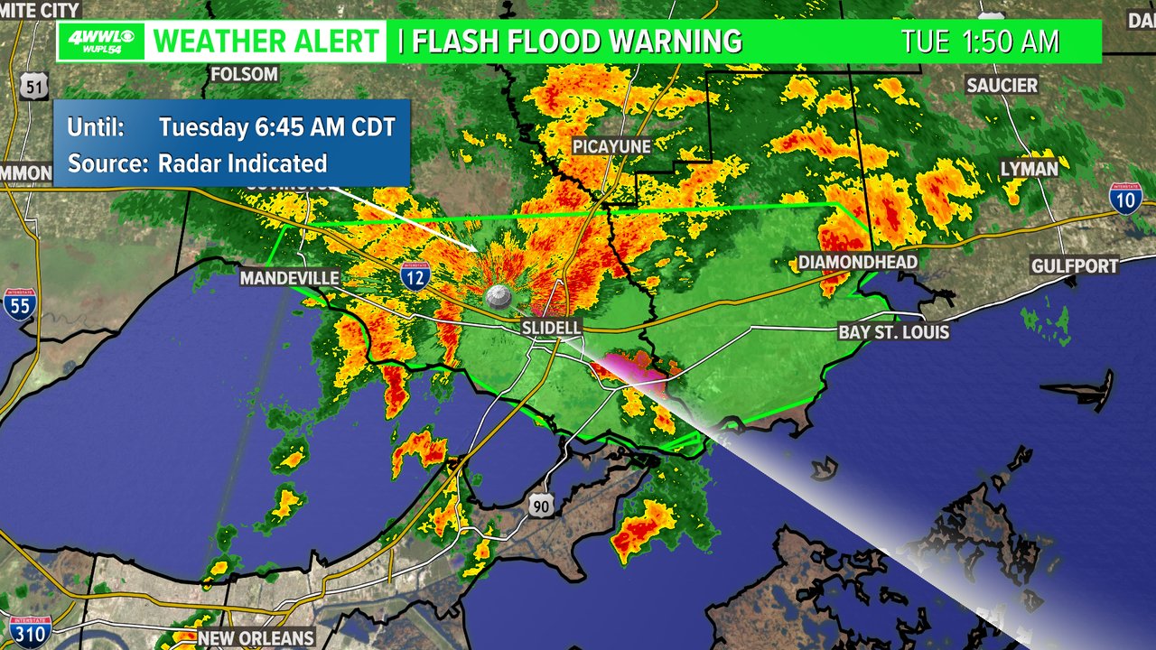 WWL-TV Weather on Twitter: "A Flash Flood Warning has been issued for parts of St. Tammany ...