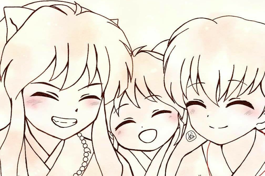 Anime 3 Best Friends Drawing