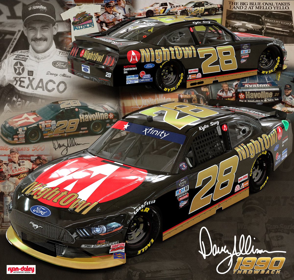 Kyle Sieg to run Davey Allison throwback at Charlotte Xfinity race : r ...