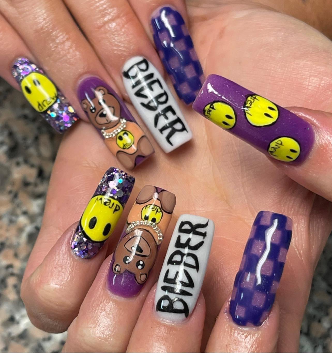 Justin Bieber Nail Art