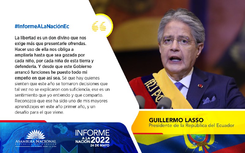 Asamblea Nacional on Twitter: "#InformeALaNaciónEc| @LassoGuillermo, presidente de la República ...