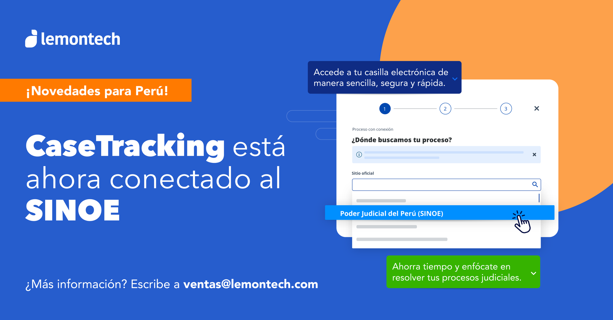 Lemontech on Twitter: "¡CaseTracking está conectado con el SINOE! 🇵🇪 Esta novedad permitirá a ...