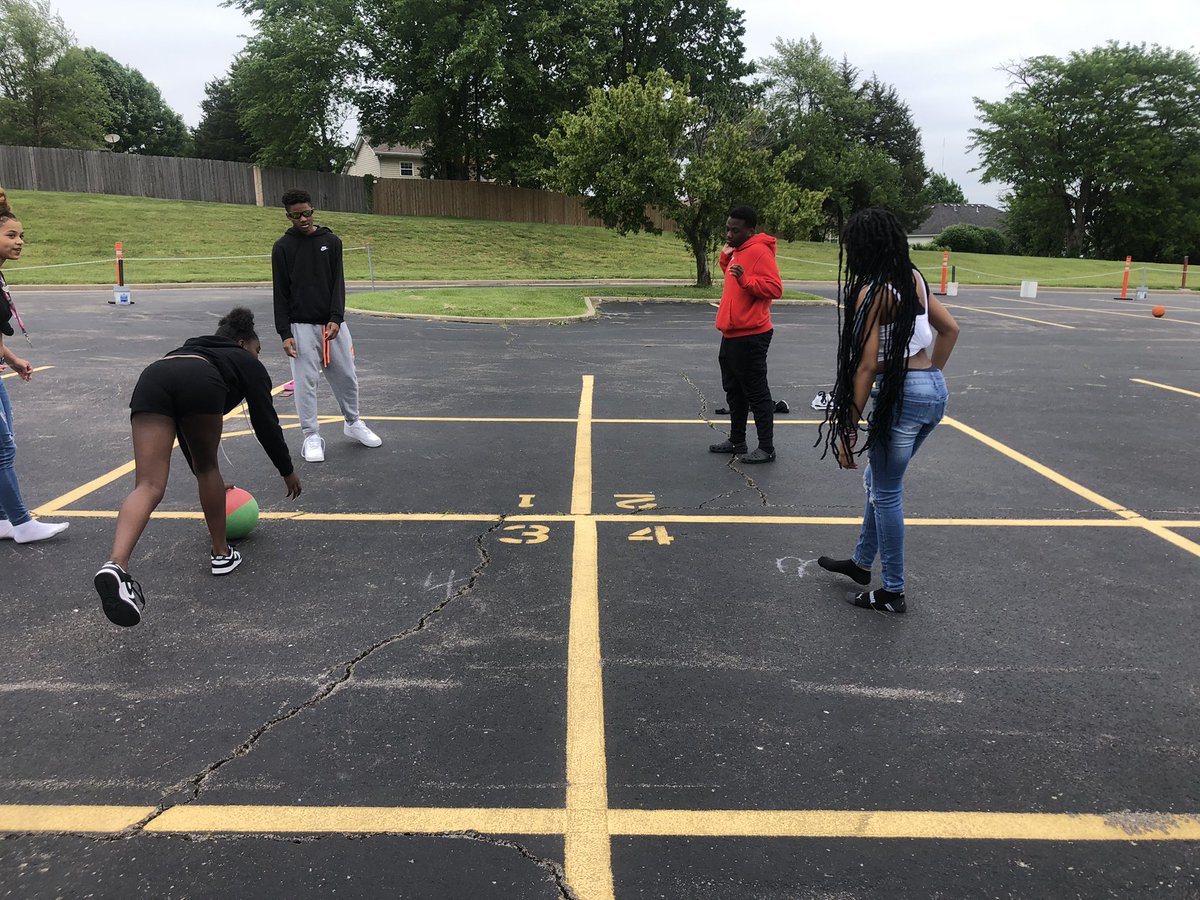 Kids Playing Four Square