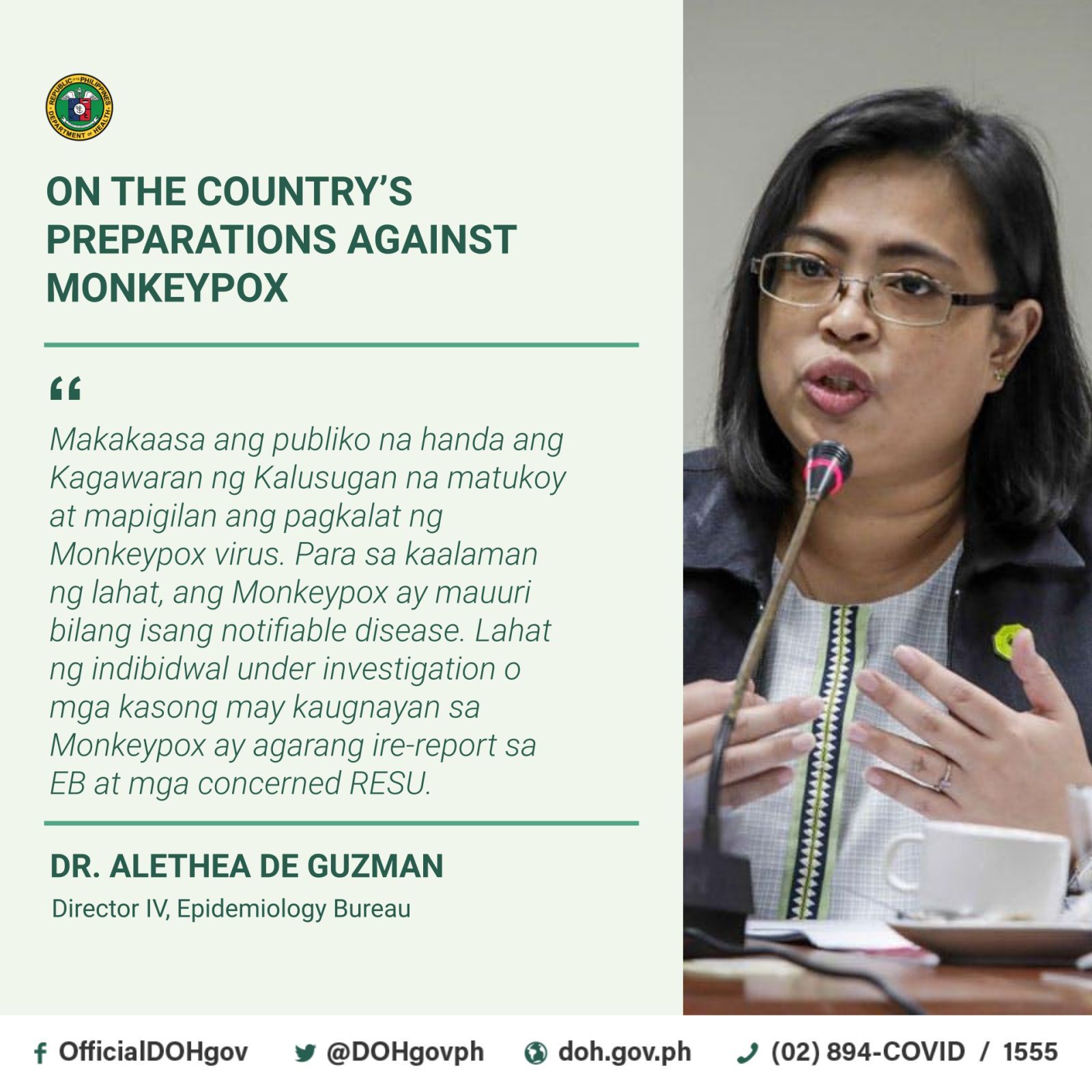 Department of Health on Twitter: "Narito ang pahayag ng isa sa ating mga eksperto ukol sa ...