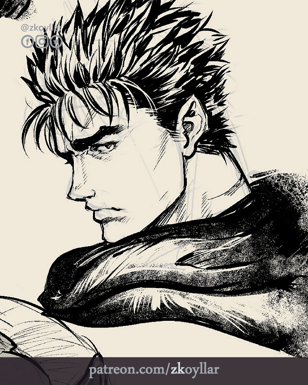 Berserk Manga Guts Face