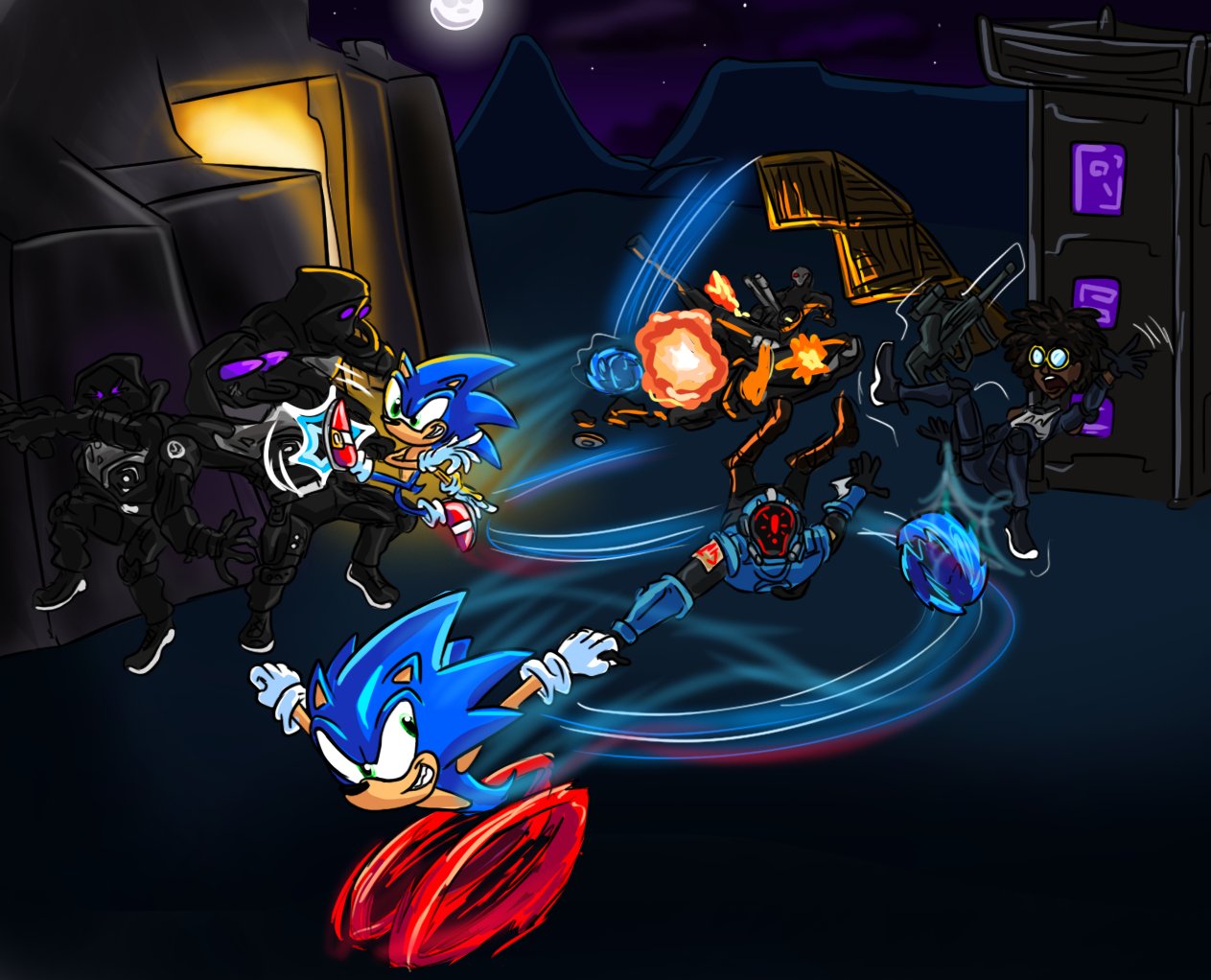 Sonic Vs Shadow Vs Silver Vs Mephiles Vs Metal Sonic