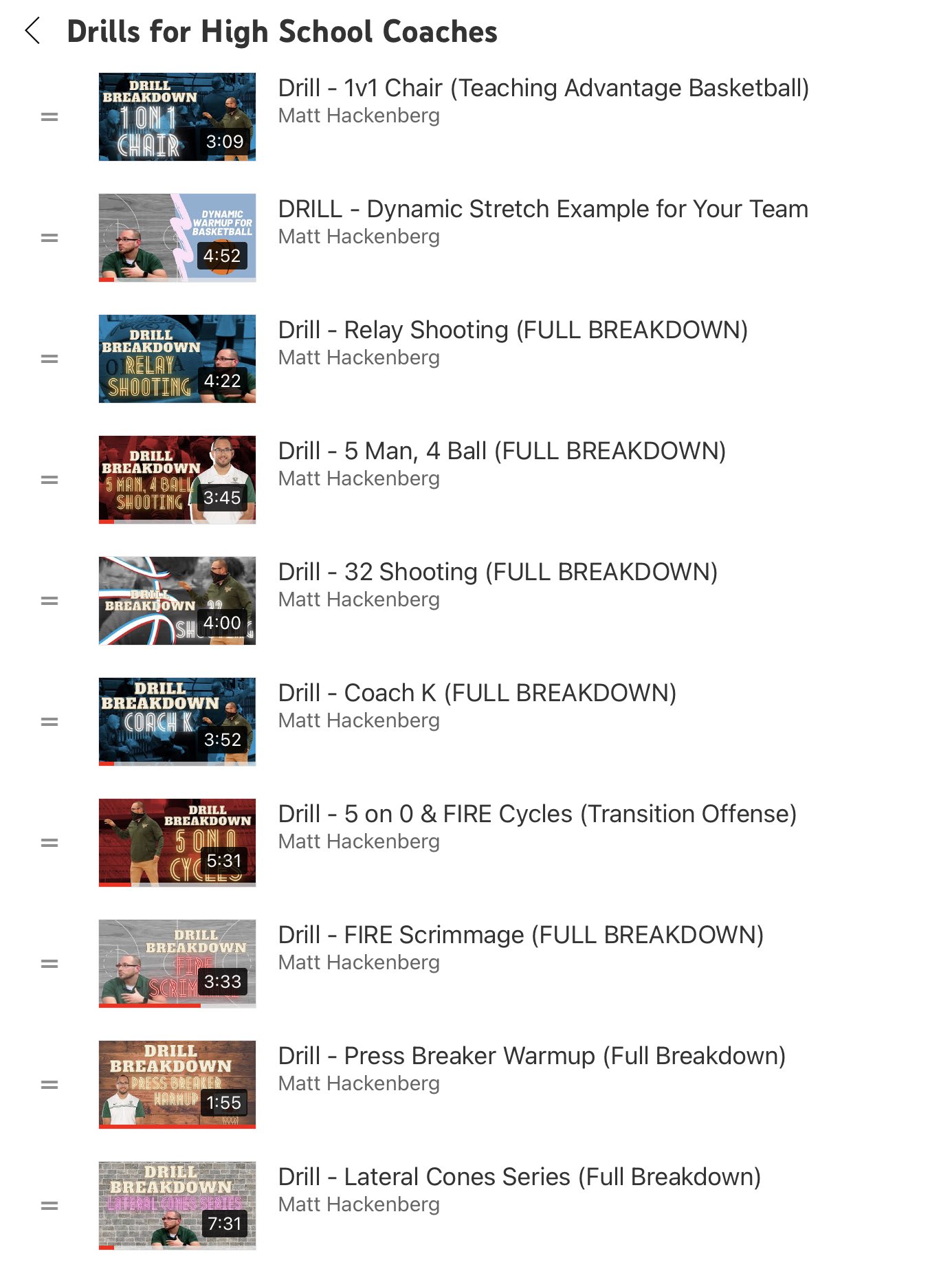 Matt Hackenberg on Twitter: "Currently 49 drills filmed and explained on my YouTube channel’s ...