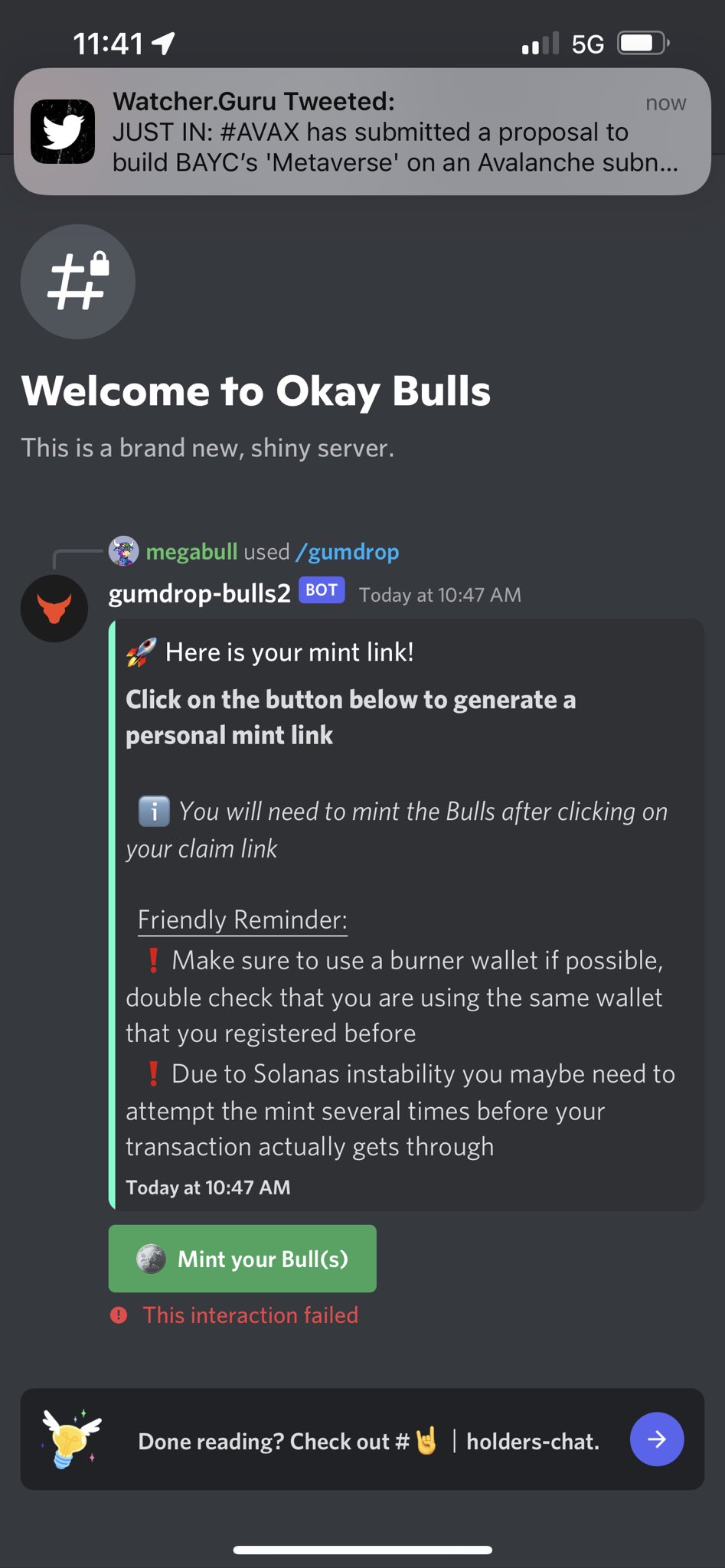 Okay Bulls {MINT LIVE} on Twitter: "Network conditions are extremely bad right now with TPS ...