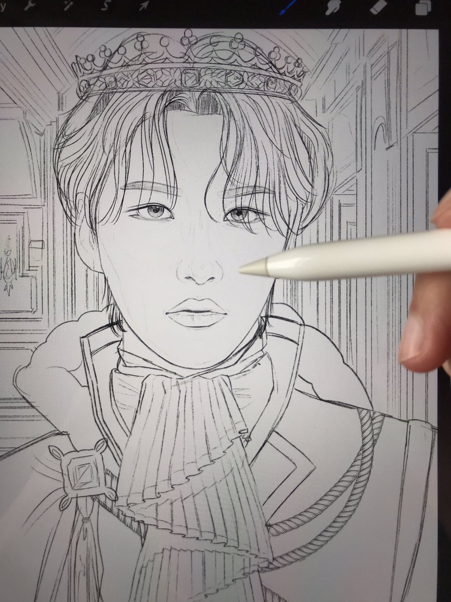 「seonghwa of the royal series is next! ( sketch wip ) #ATEE」she ...