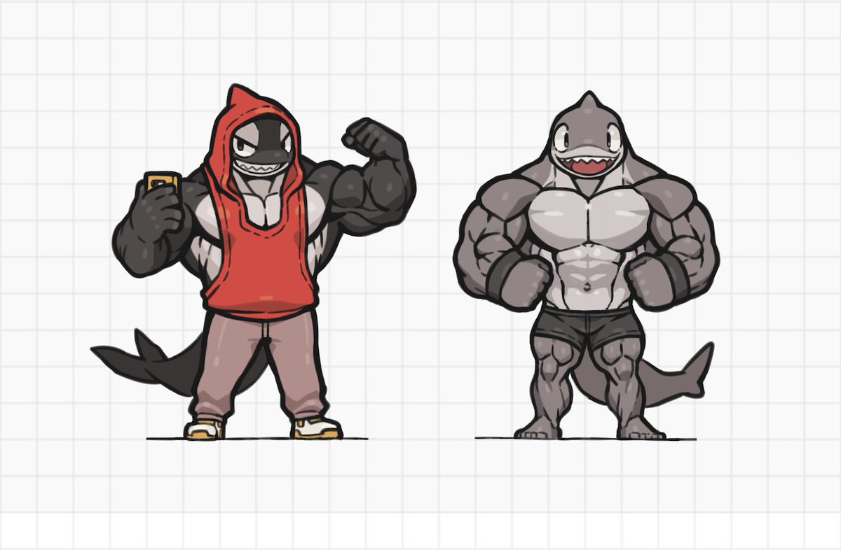 Buff Shark Drawing