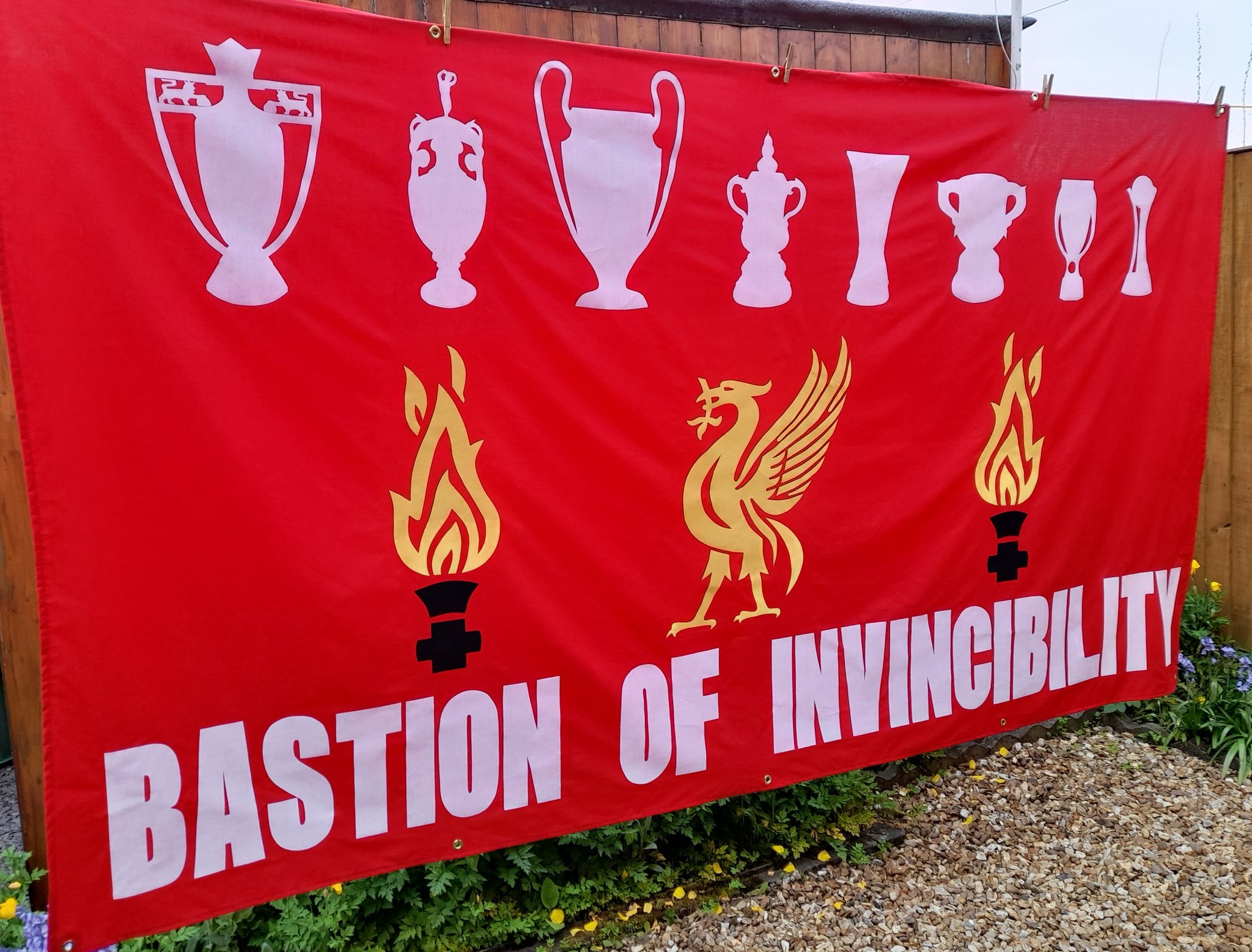 Liverpool Fc Banner Liverpool Banner Celebrating Their European