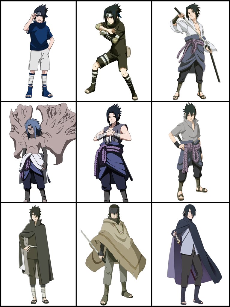 Sasuke Outfit Changes