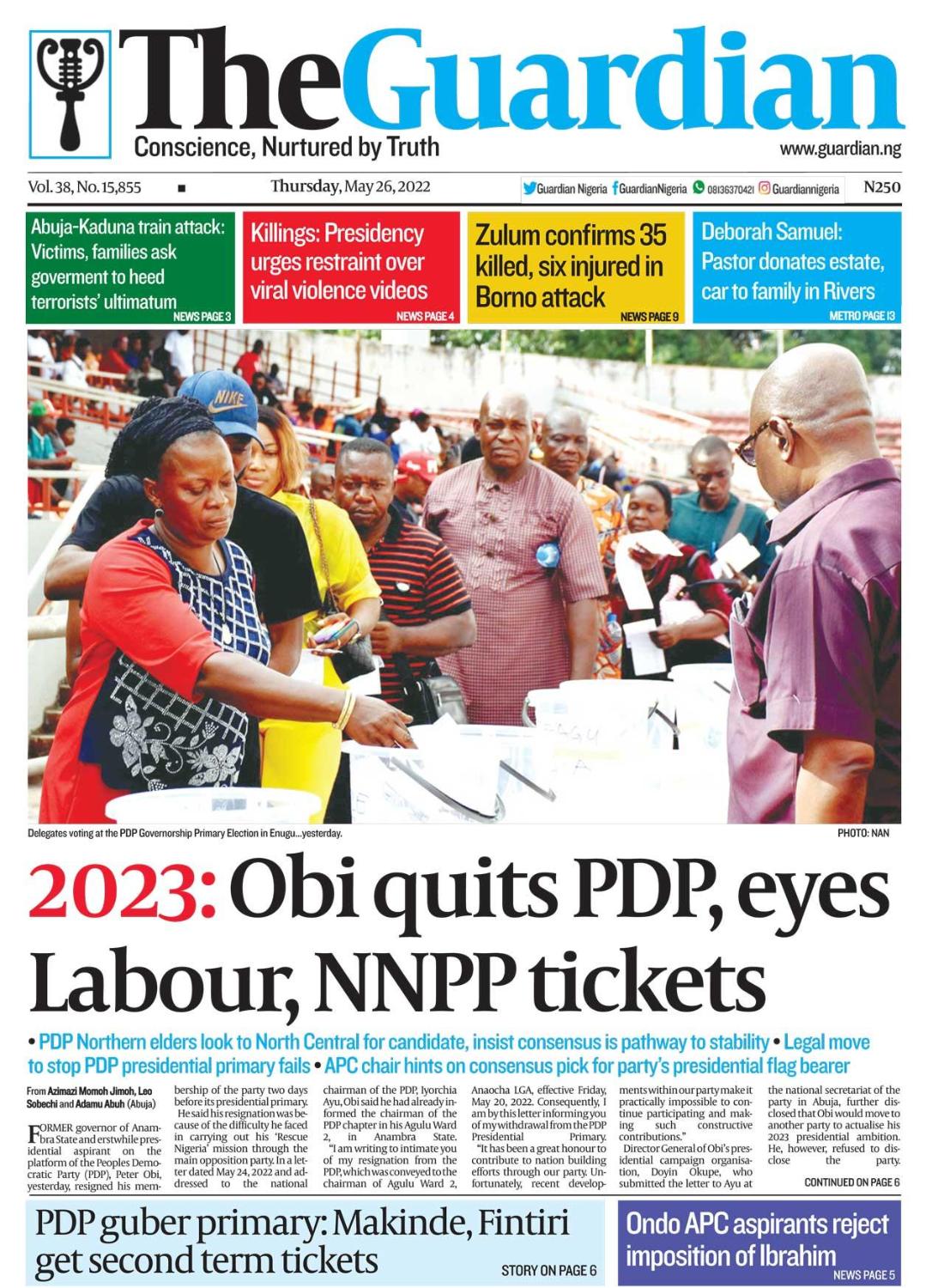 The Guardian Nigeria on Twitter: "These are the headlines in today’s edition of The Guardian ...