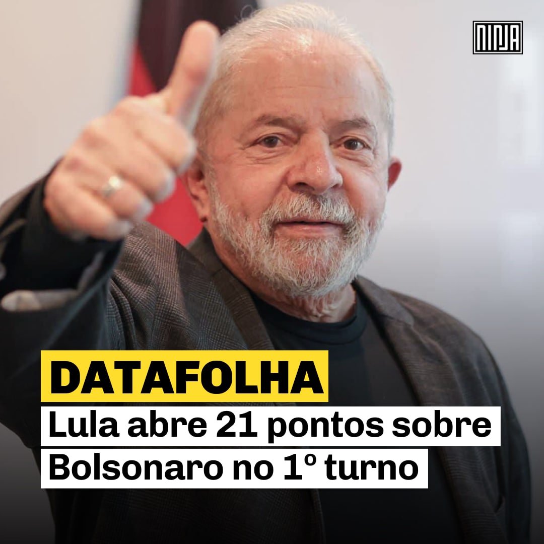 Mídia Ninja On Twitter Lula Tem 21 Pontos Percentuais De Vantagem