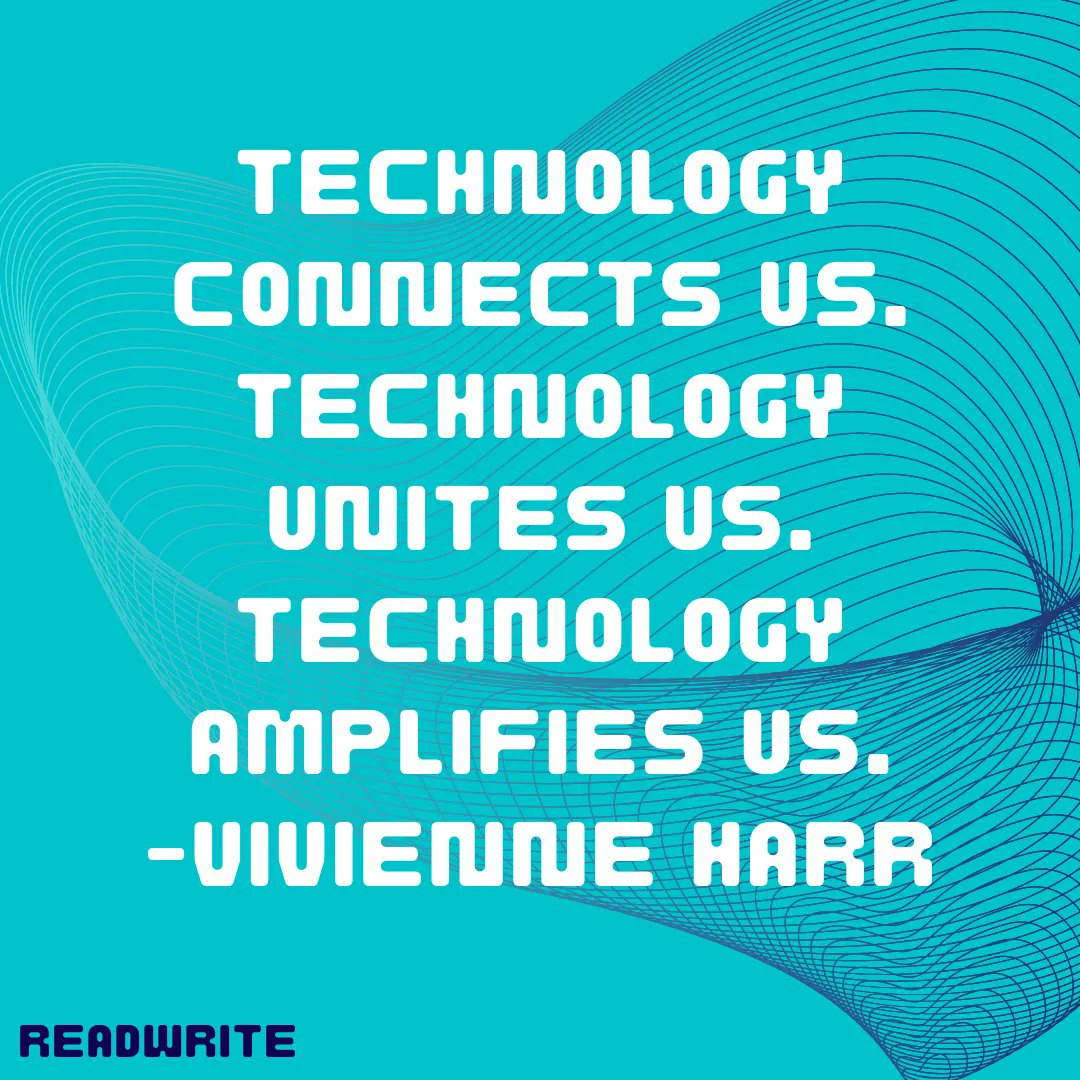 "Technology connects us. Technology unites us. Technology amplifies us ...