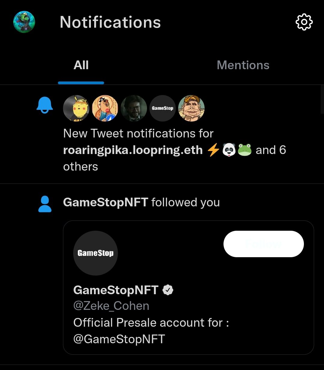 42ThumbsOut.loopring.eth on Twitter: "@Annihil4tionGod @GameStopNFT Seems like they've been ...