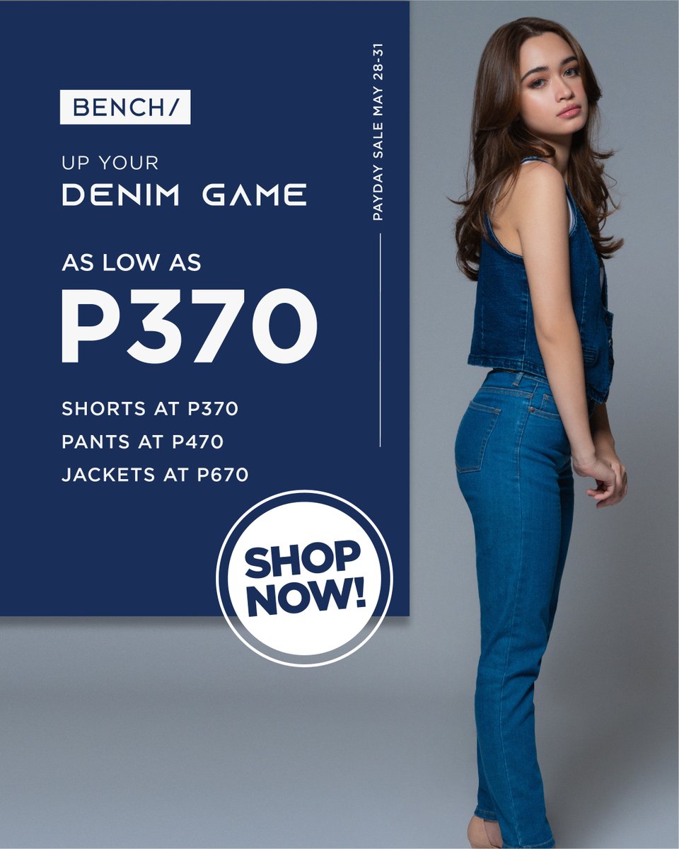 Score BENCH/ Denim pieces👖 for as low as P370, tops for P139, and BENCH ...
