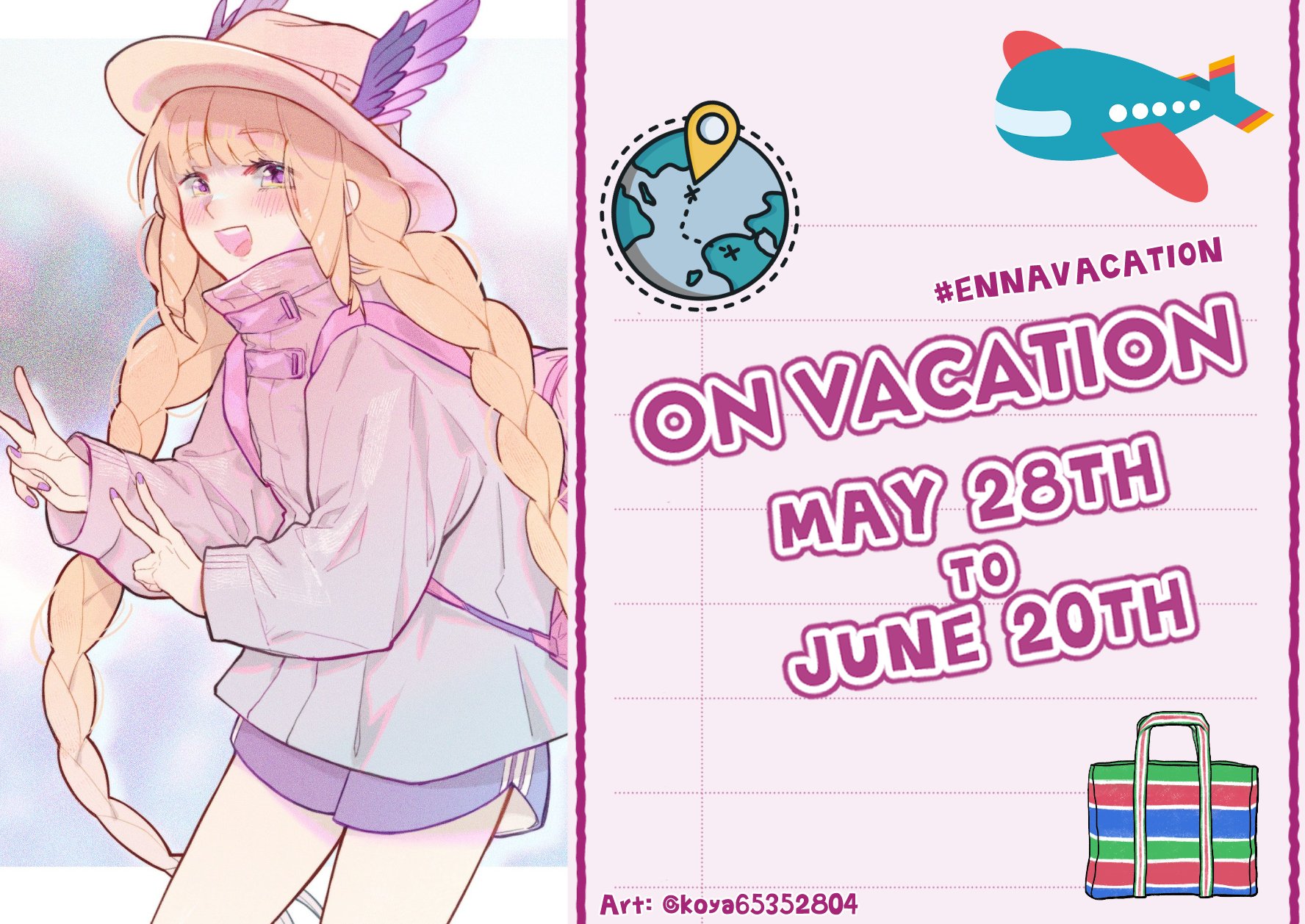 Enna Alouette 🕊️🎐 NIJISANJI EN on Twitter: " ON VACATION 05.28 - 06.20 Will be updating you guys ...