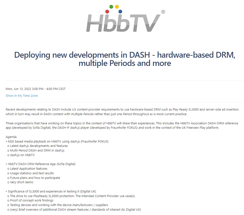 HbbTV Association on Twitter: "Registrations are now open for our next #HbbTV webinar on June 13 ...