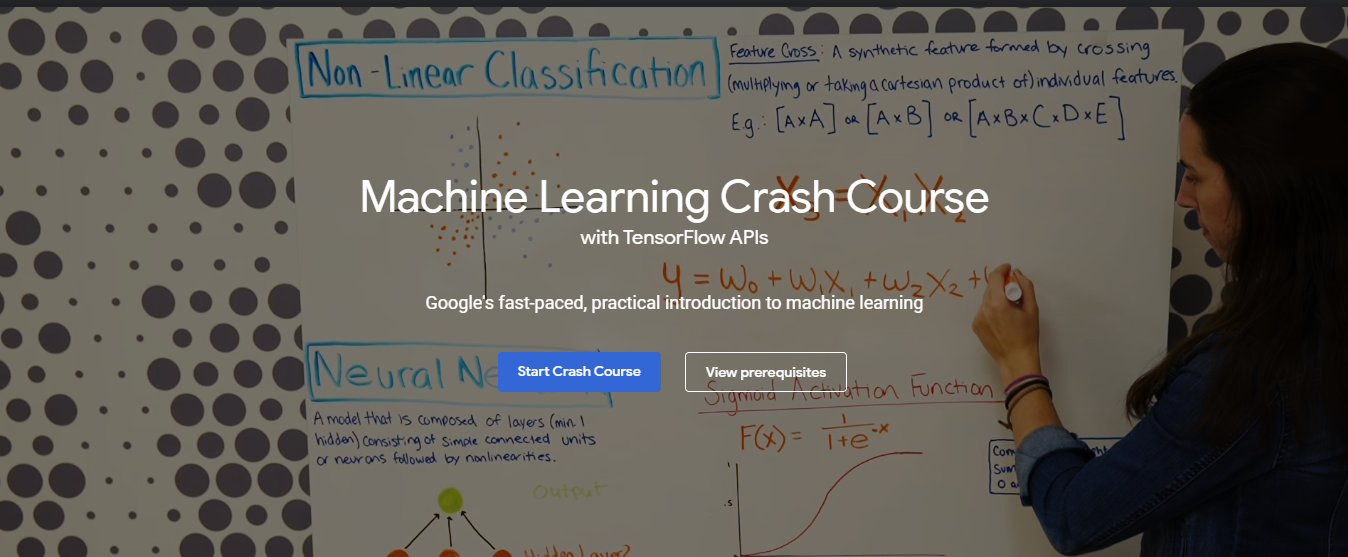 TheSequence on Twitter: "Master a free Machine Learning Crash Course w/ @TensorFlow APIs by ...