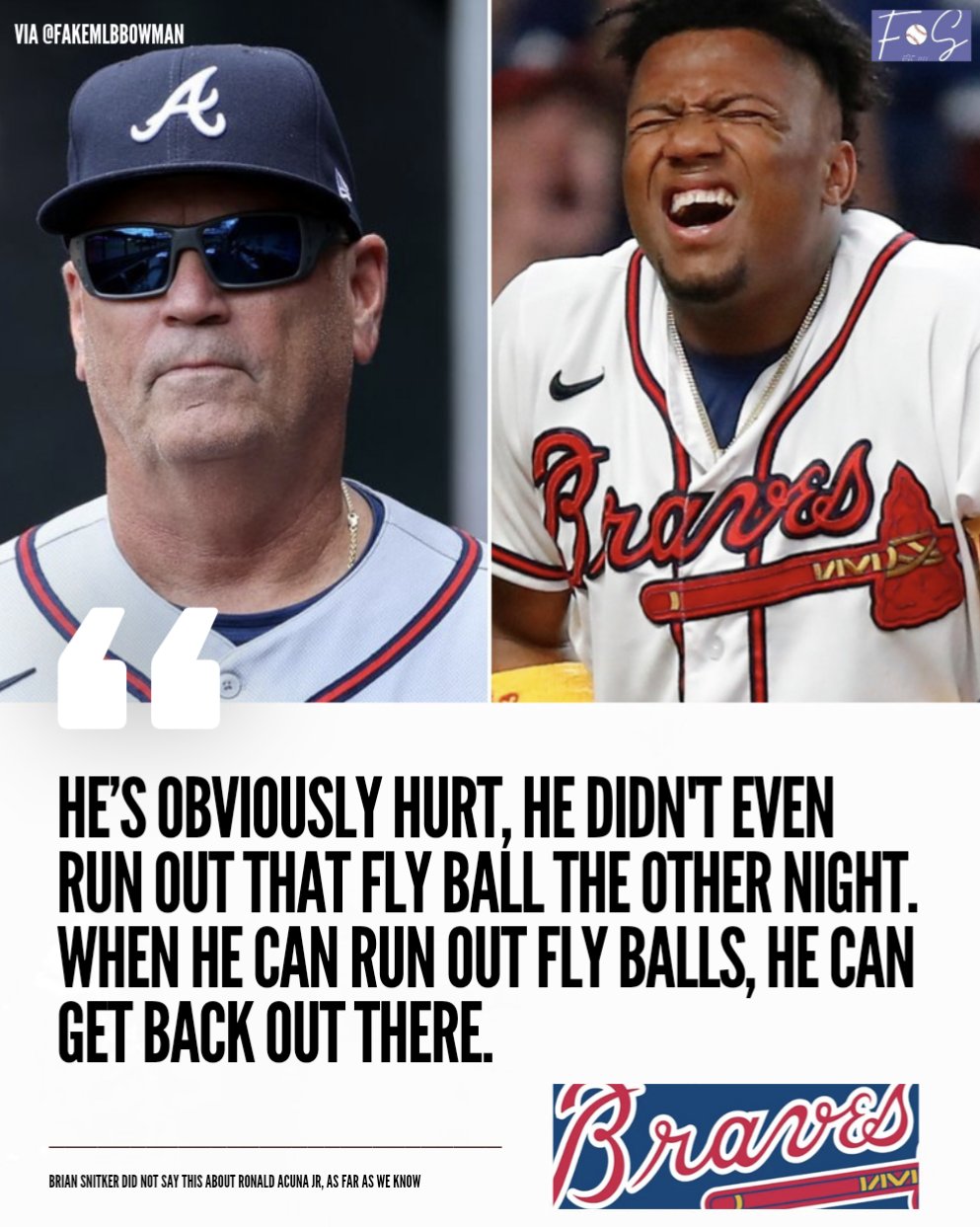 FAX Sports: MLB on Twitter: "Braves Manager Brian Snitker on Ronald Acuña Jr. missing more time ...