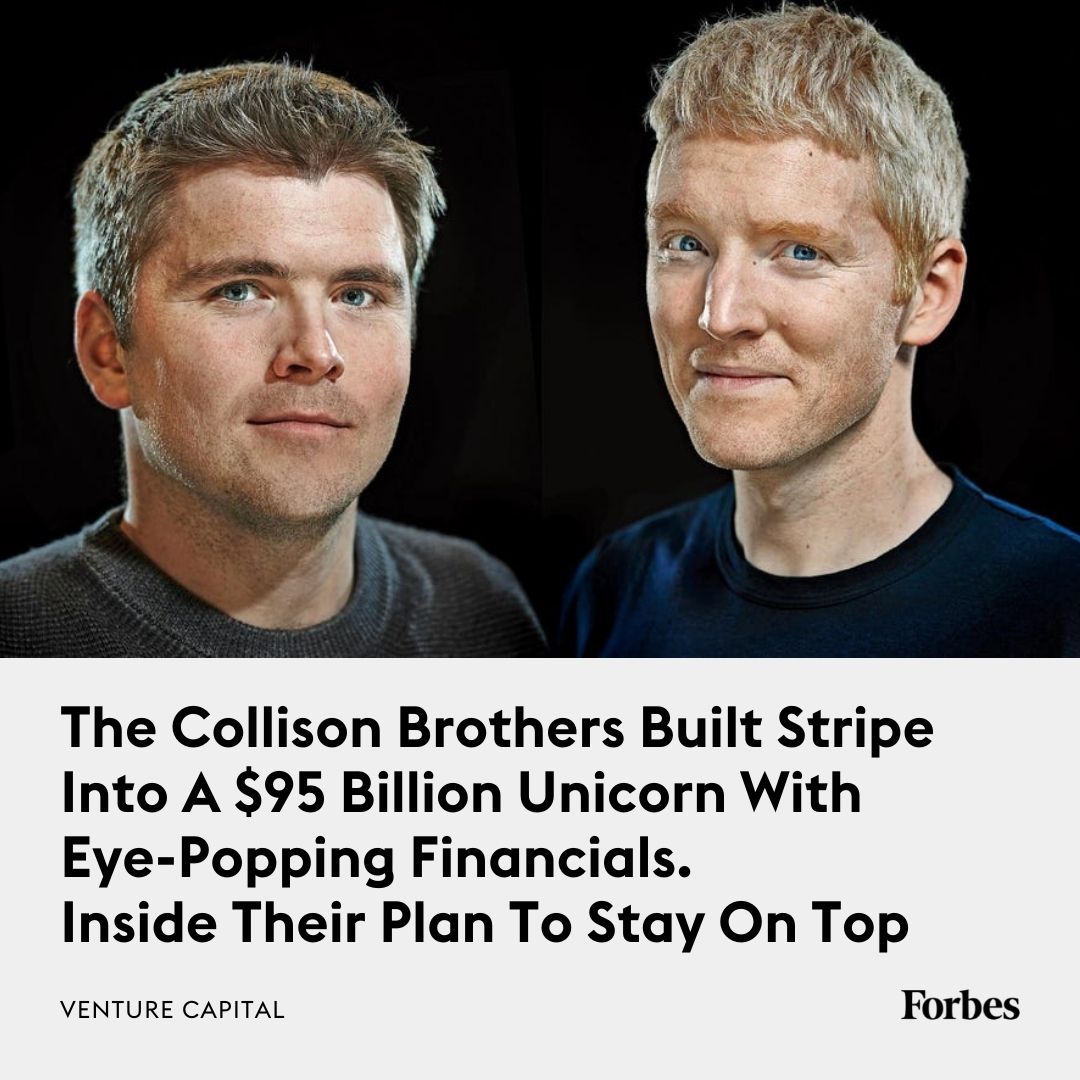 Forbes on Twitter: "Billionaire brothers John and Patrick Collison built @stripe into one of the ...